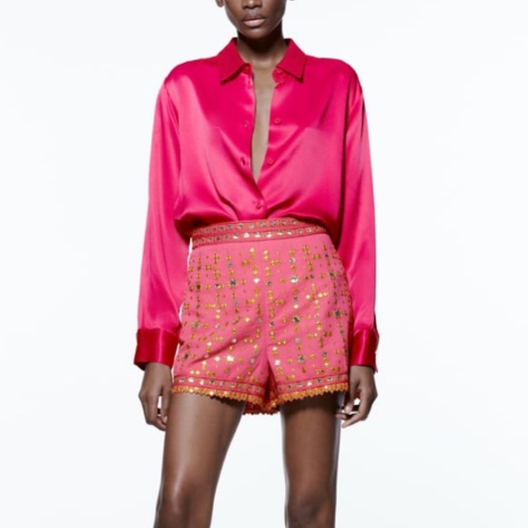 Zara | Shorts | Brand New With Tags Zara Embellished Shorts | Poshmark